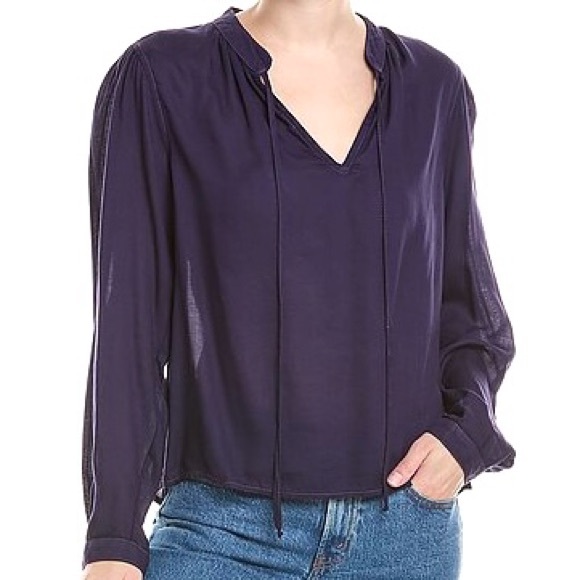 Bella Dahl | Tops | Bella Dahl Deep Blue Blouse | Poshmark